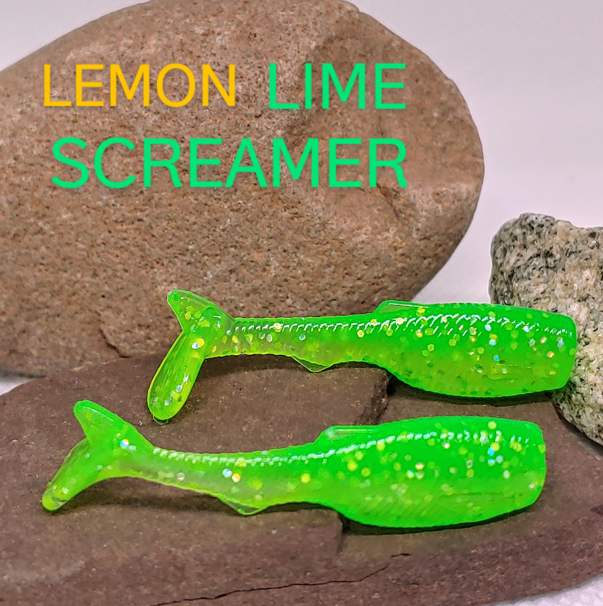 CRAPPIE SWIMBAIT 1.7" - LEMON LIME SCREAMER 024 – J and S Soft Plastyx