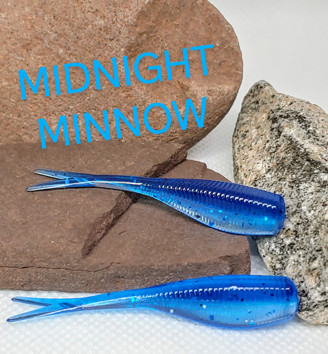 2" STINGER TUNA TAIL SHAD - Midnight Minnow - 128 – J and S Soft Plastyx