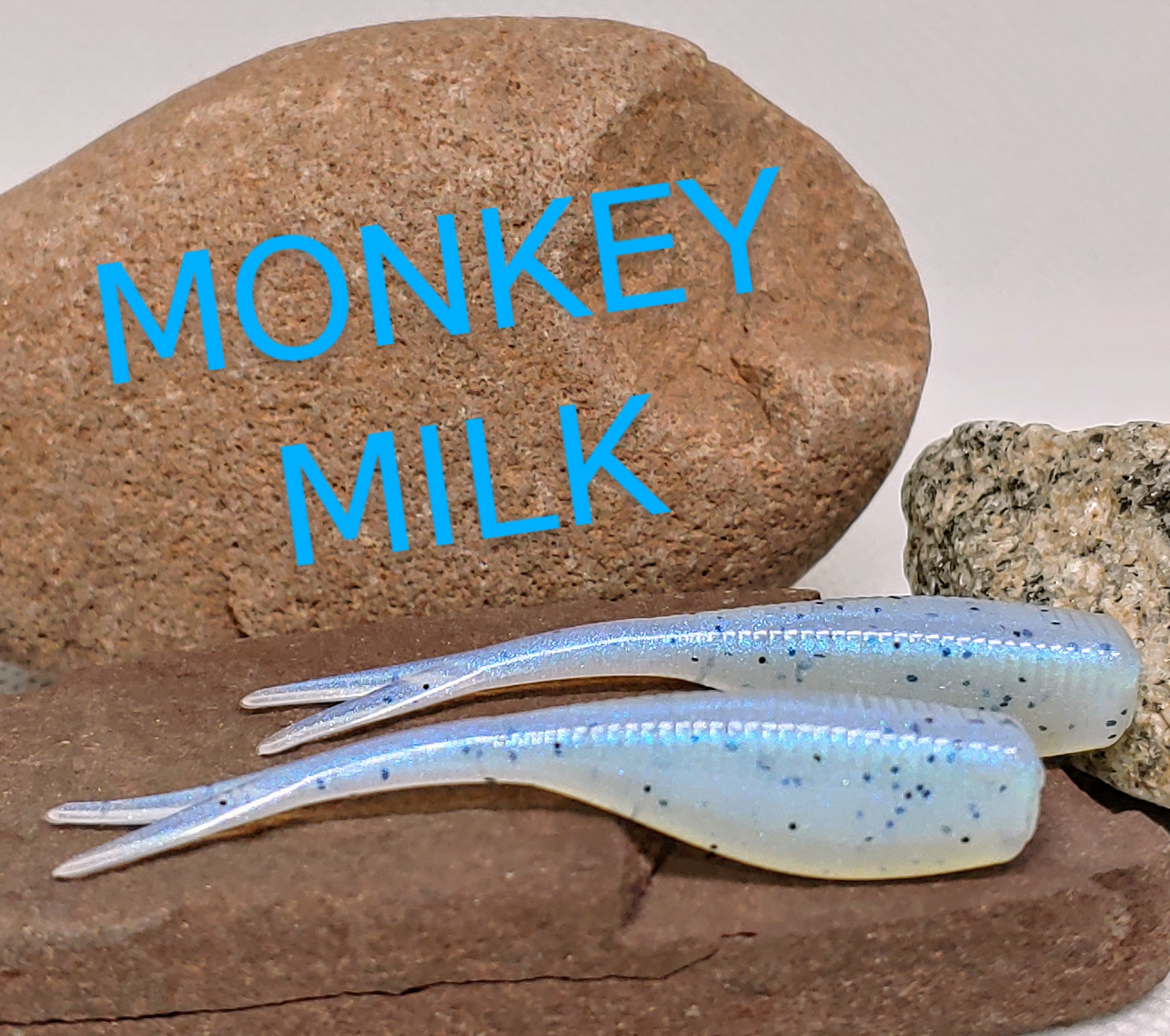 2" STINGER TUNA TAIL SHAD - Monkey Milk – J and S Soft Plastyx