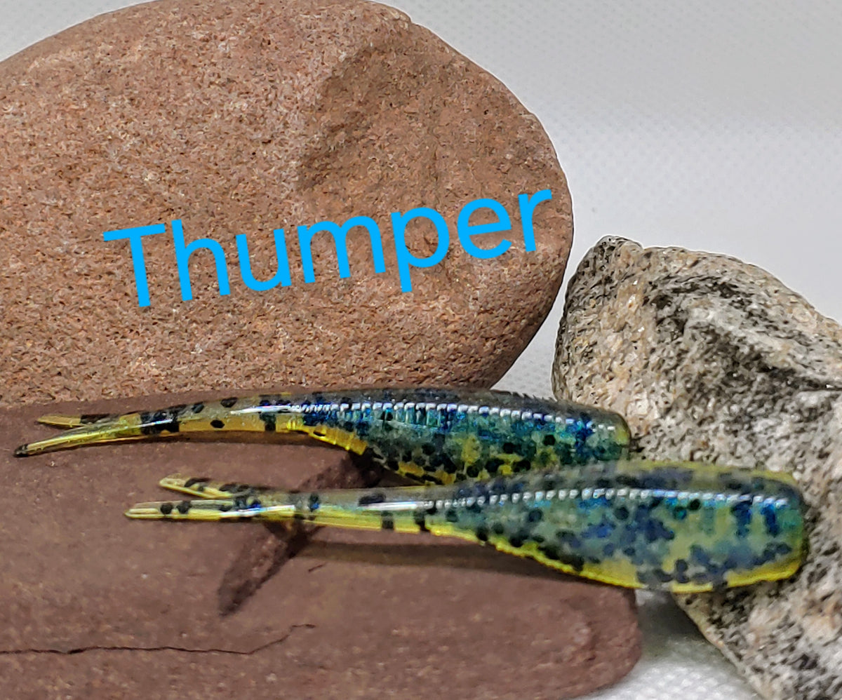 2" STINGER TUNA TAIL SHAD - Thumper - 074 – J and S Soft Plastyx