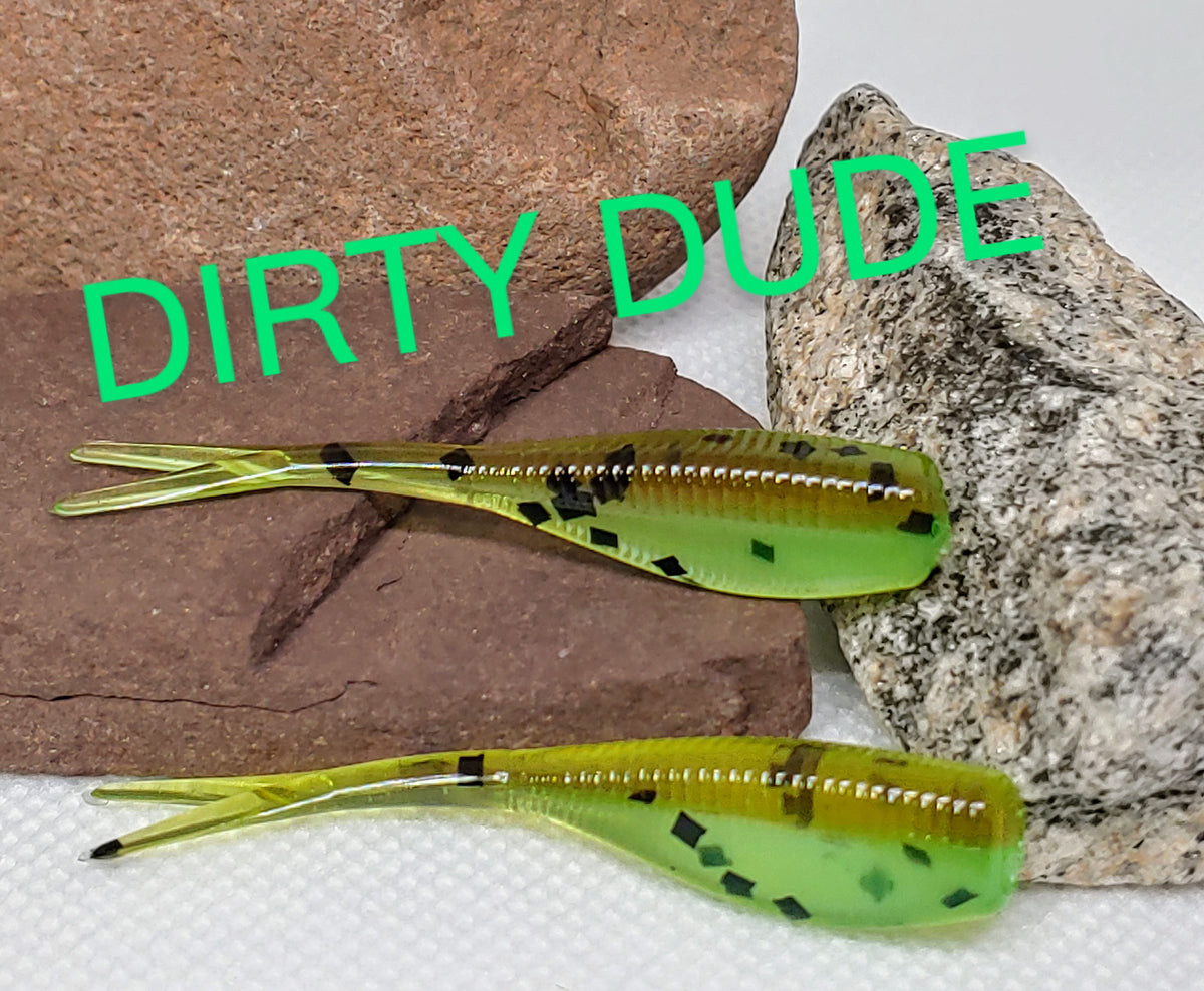 2" STINGER TUNA TAIL SHAD - Dirty Dude - 127 – J and S Soft Plastyx